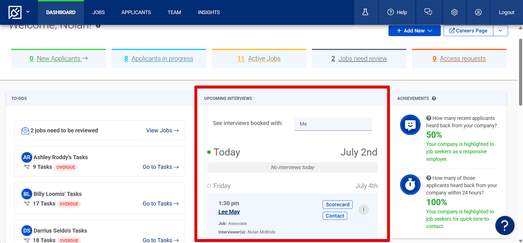 Scheduling interviews using Autopilot
